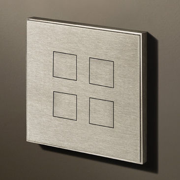 Light switch - Squares - Lithoss - push-button / recessed / double