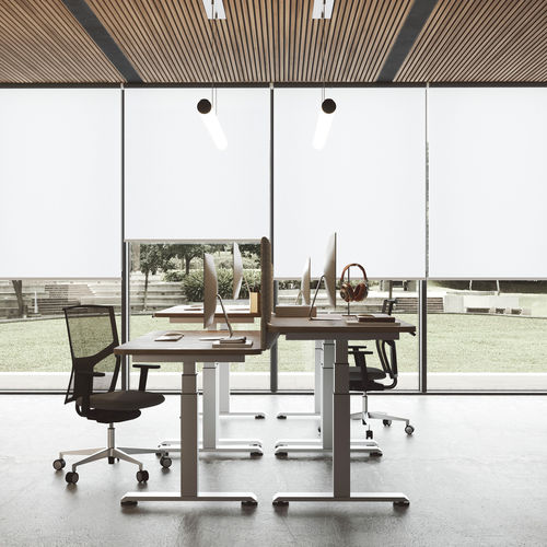 Contemporary work table - EMO-VITY MAX - EMOBOK - melamine / metal base ...