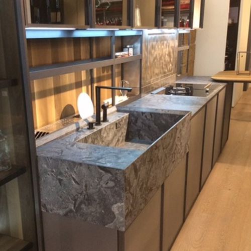 Quartzite countertop - IRON GREY - jaipur pietre - kitchen / black ...