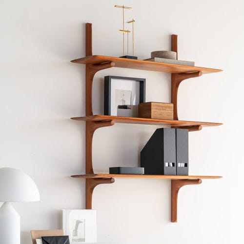 Wall-mounted shelf - PI - ETHNICRAFT - contemporary / mahogany / with ...