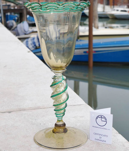 Stemware glass - SMOKY GREY - Made Murano Glass - Murano glass / for ...