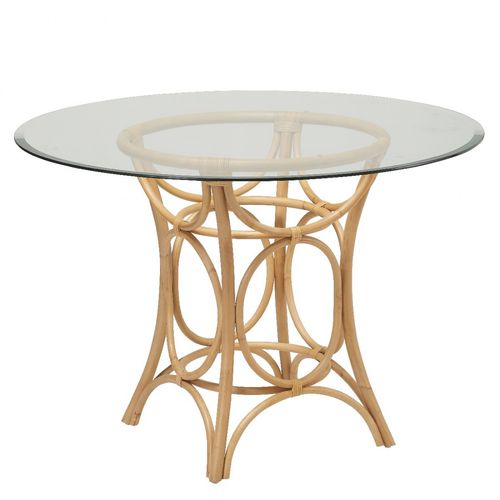 Contemporary dining table - GINGKO - KOK Maison - rattan / glass ...