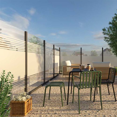 Glass windbreak panel - SYSTEM WB 30 / 60 - Salinox - aluminum / commercial