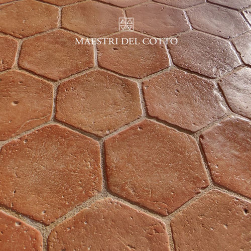 Terracotta hexagonal tile - COTTO ROSATO TOSCANO ANTICO BUTTERO ...
