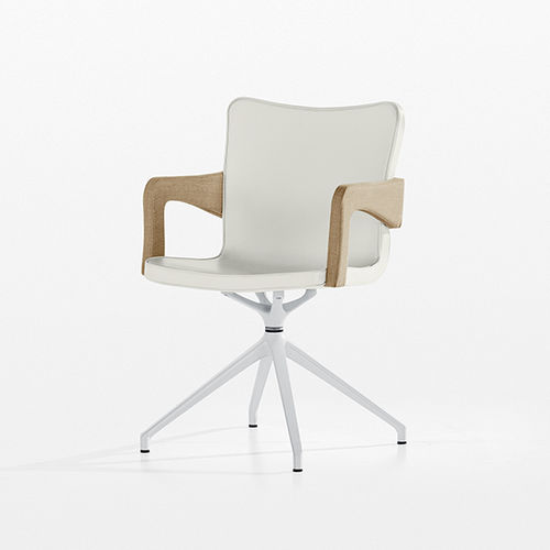 Contemporary office chair - PATCH WORK - Milani - wooden / star base ...