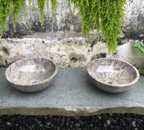 Countertop washbasin - EVANS - ARRELART - marble / customizable / custom