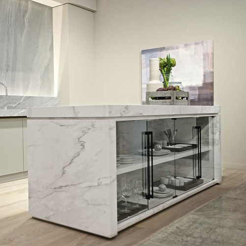 Porcelain stoneware kitchen island - Marble - FLORIM stone - with ...