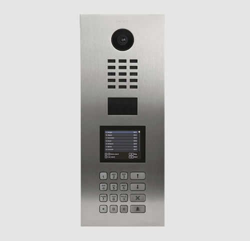 Brushed stainless steel video door intercom - D21DKV - DoorBird ...