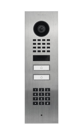 Flush-mount door station - D1102KV - DoorBird - brushed stainless steel ...