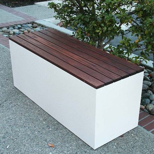 Contemporary bench - BOULEVARD - Tournesol SITEWORKS - wood / concrete ...