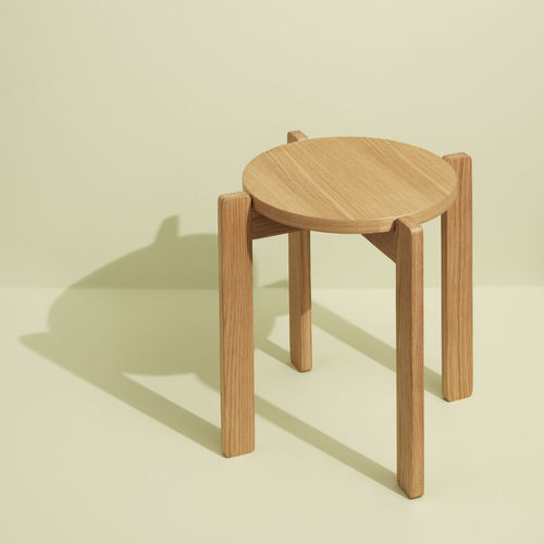 Scandinavian design stool - Always - Hübsch A/S - oak / wood veneer / MDF