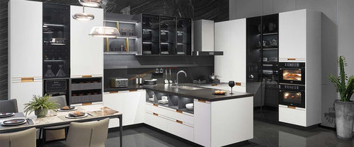 Contemporary kitchen - PLCC21128 - Oppein - lacquered wood / glass / island
