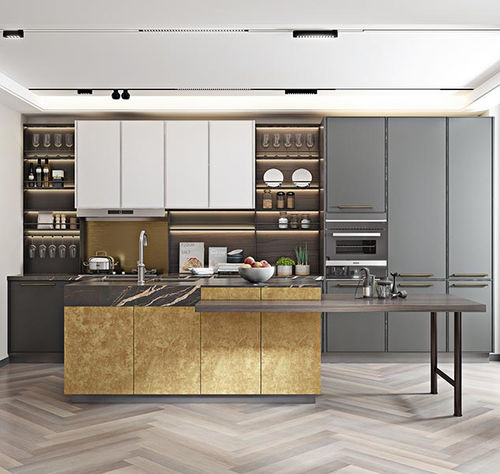 Industrial style kitchen - PLCC20030 - Oppein - lacquered wood / island ...