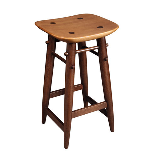 Contemporary bar stool - NINE - LinBrasil - beech / solid wood