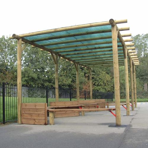 Self-supporting pergola - SETTER PLAY - wooden / wooden canopy ...