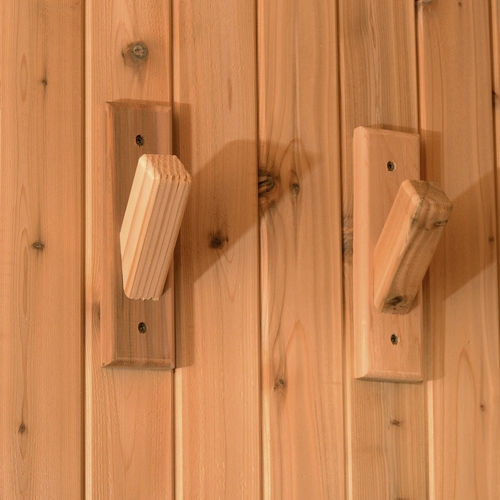 Contemporary robe hook - Almost Heaven Saunas - wooden / individual