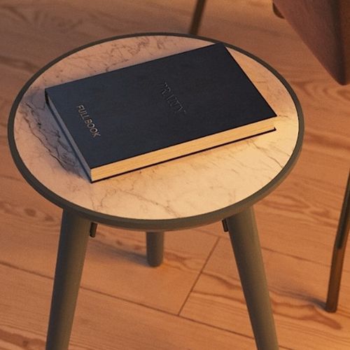 Contemporary side table - HYDE - Praddy Unipessoal lda - copper / stainless steel / marble