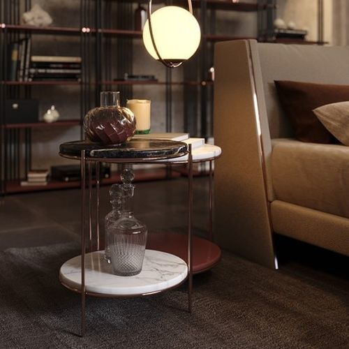 Contemporary side table - STANLEY II - Praddy Unipessoal lda - copper / stainless steel ...