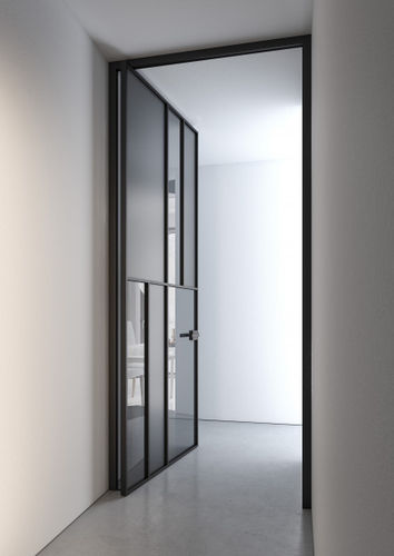 Interior door - CÉLINE - ALBED - aluminum / glass / sliding