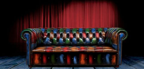 Vintage sofa - Harleq - leather / custom / club