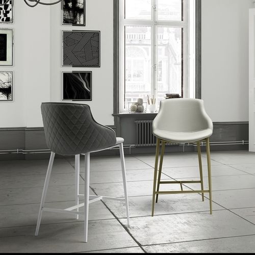 Contemporary bar chair - DUKE C - ZAMAGNA ITALIA - indoor / leather ...