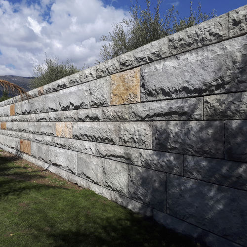 Stone look concrete block - MODUL'PIERRE - MODBLOC - solid / for garden ...