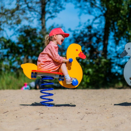Metal spring rocker - DUCKLING - Tiptiptap - steel / HDPE / animal