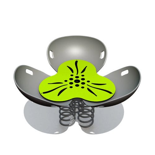 Steel spring rocker - LILY - Tiptiptap - HDPE / flower / 3-seater