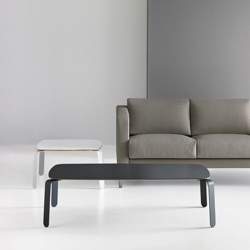 Contemporary coffee table - CUA - Mobboli - plywood / metal base / rectangular