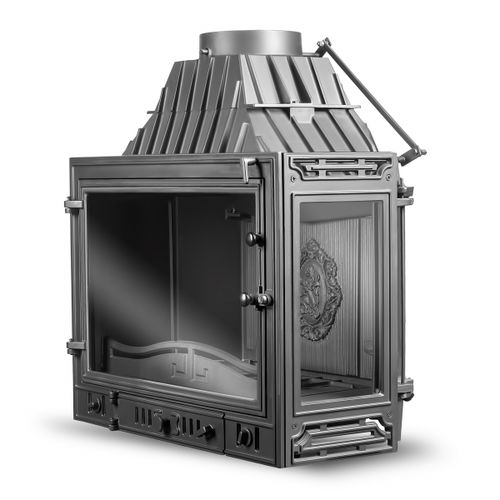 Corner fireplace insert - W3 PB - kawmet - wood-burning / solid fuel