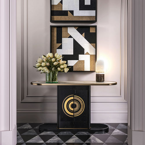 Contemporary console table - SOLOMON - Porus studio - brushed brass ...