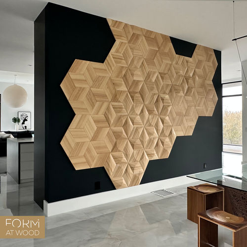 Wall-mounted decorative panel - DIAMOND - FORM AT WOOD - for interior ...