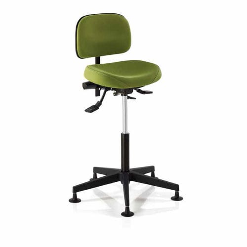 Fabric task chair - HOBBIT - REXSITT - leather / star base / swivel