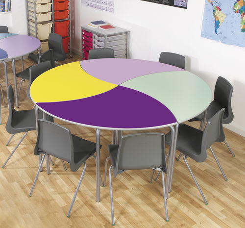 Contemporary classroom table - EQUATION™ LEAF - metalliform - MDF ...