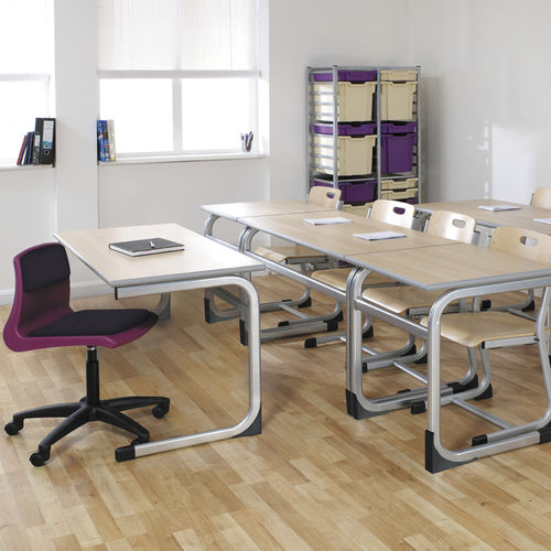 Contemporary classroom table - EURO - metalliform - HPL / MDF / steel base