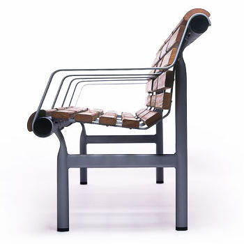 Iroko public bench - WOODRO - hille - steel