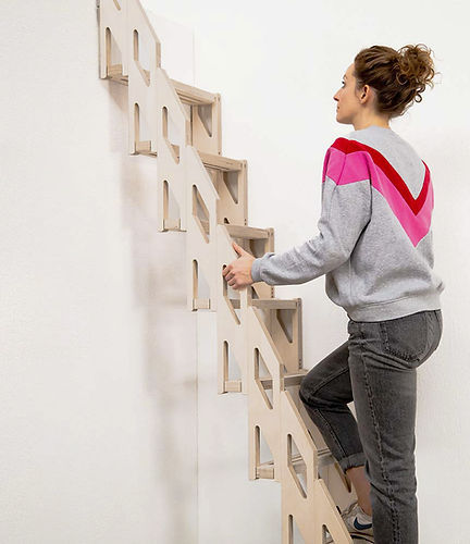 Straight staircase - Ultralight - raumvonwert - wooden step / wooden ...