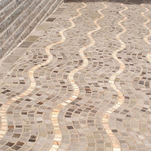 Stone paving slab - VULCANO SAO TOME WAVE MESH - BRAZILIAN STONES ...