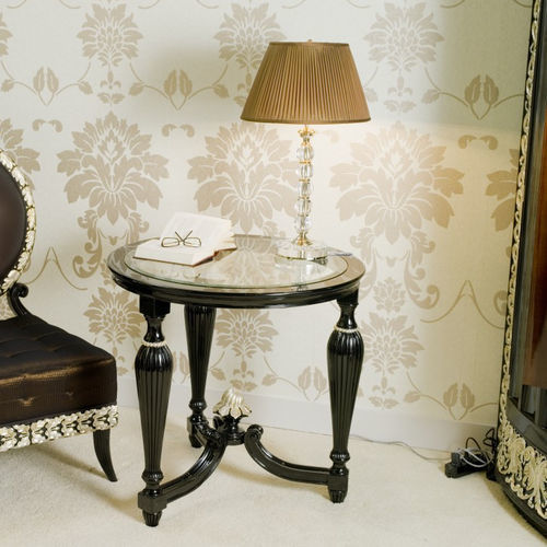 Traditional side table - T167 - Francesco Molon - glass / wooden base ...