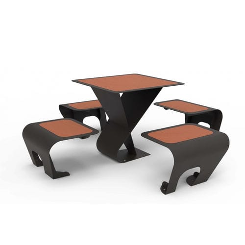 Contemporary table and chair set - ME MT HS - Veco Urban Design - iron ...