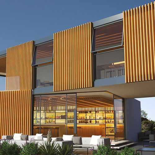 Extruded aluminum solar shading - BATTENS 50 - ForMe - for facade ...