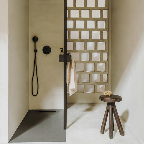 Rectangular shower base - PYROS - ROCA - recessed / extra-flat / composite