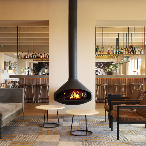 Holographic fireplace - Ergofocus - Focus Creation - electric / self-supporting / hanging