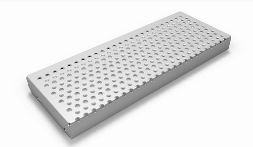 Galvanised steel step - ECO - GRAEPEL - non-slip