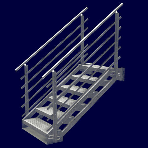Straight staircase - GRAEPEL - metal step / metal frame / outdoor