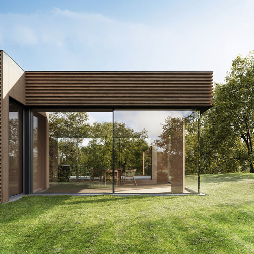 Aluminum sliding system - Cero IV - SOLARLUX - window / external ...