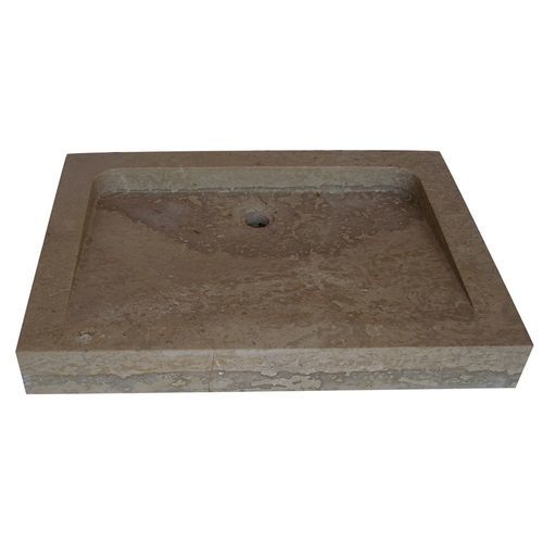 Wall-mounted washbasin - OCCITANIE PIERRES - stone / rectangular ...