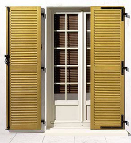 Swing shutter - MENUISERIES ELVA - wooden / door