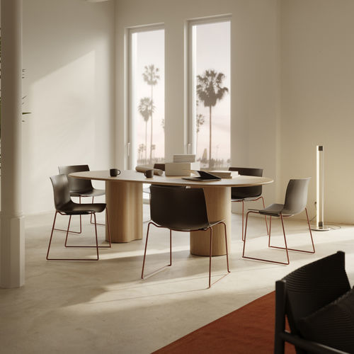 Contemporary table - 7052 - Arper - wooden / MDF / oak