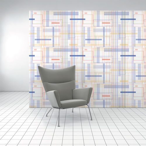 Interior wall-covering - CITY GRID - Design Tex - polyester / printed ...